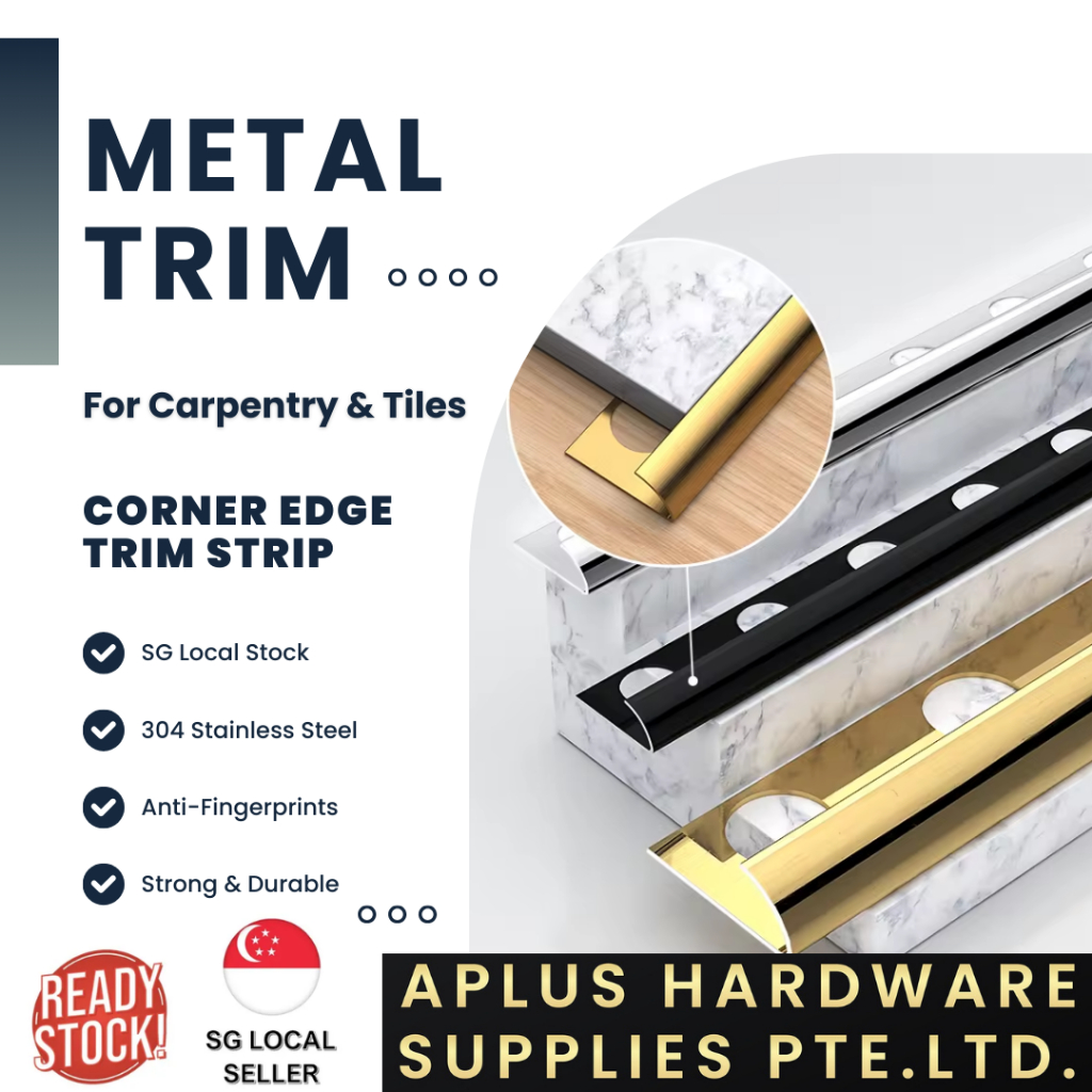 Corner edge trim, stainless steel corner edge trim for tiles, Singapore ...