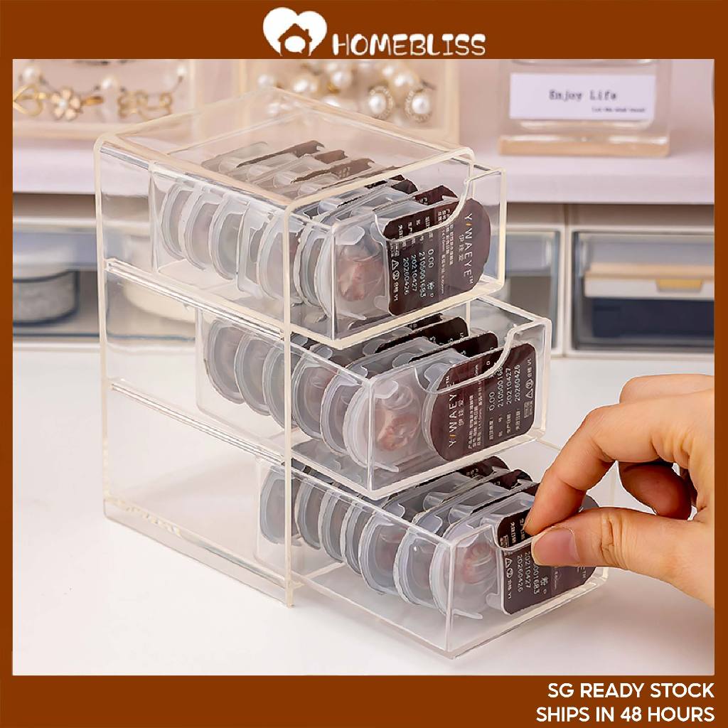 [Buy 2 Free 1] Daily Contact Lens Storage Box Acrylic Transparent ...