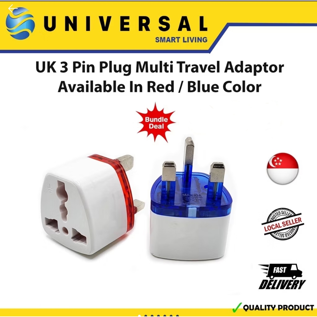 [SG SHOP SELLER] UK 3 Pin Plug Multi Travel Adaptor Good Quality Best ...