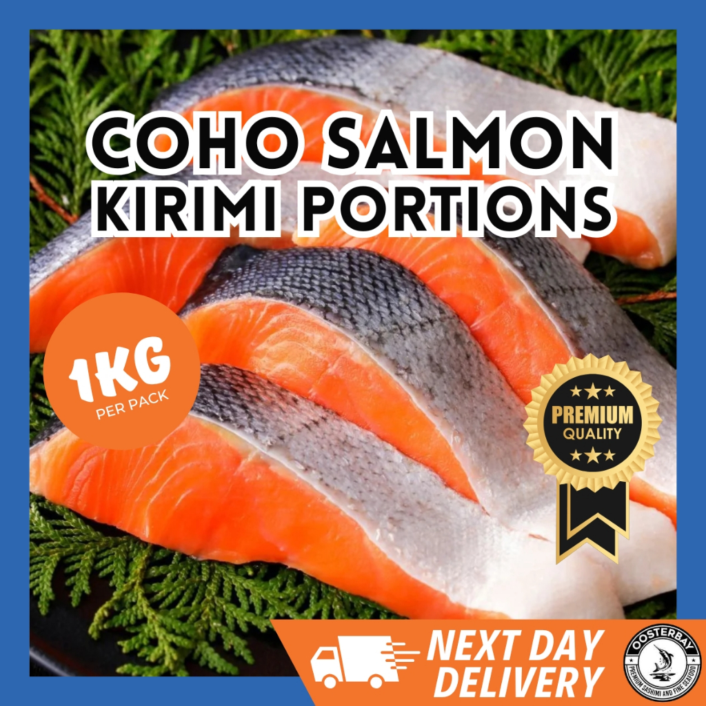 【OOSTERBAY】Coho Salmon Kirimi Portions (80-120g per piece, 1kg Pack) | Shopee Singapore