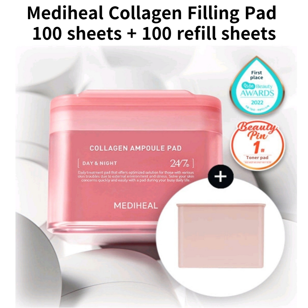 Mediheal Collagen Filling Pad 100 sheets + 100 refill sheets (100% ...
