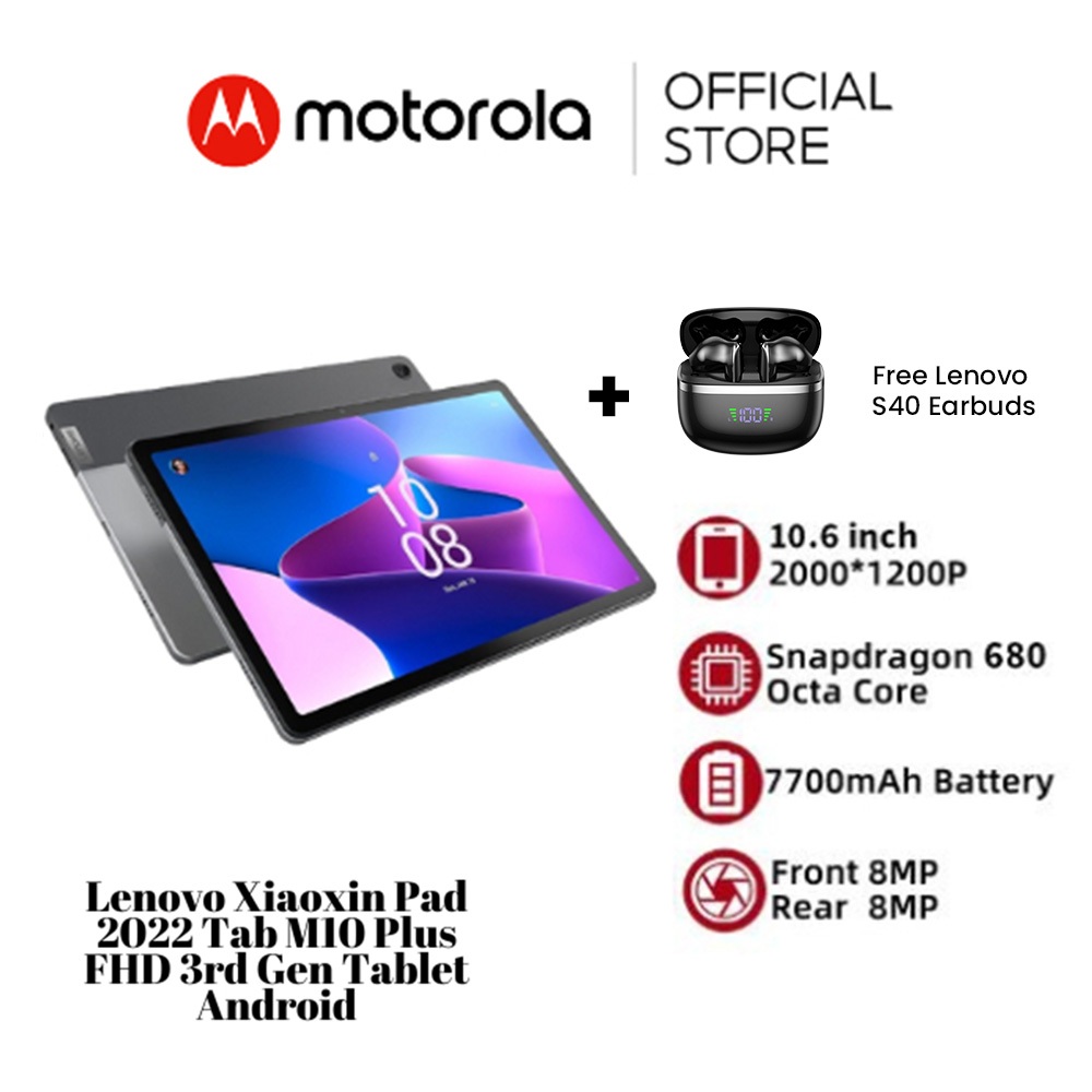 Lenovo Xiaoxin Pad 2022 6+128GB Tab M10 Plus FHD 3rd Gen Tablet Android ...
