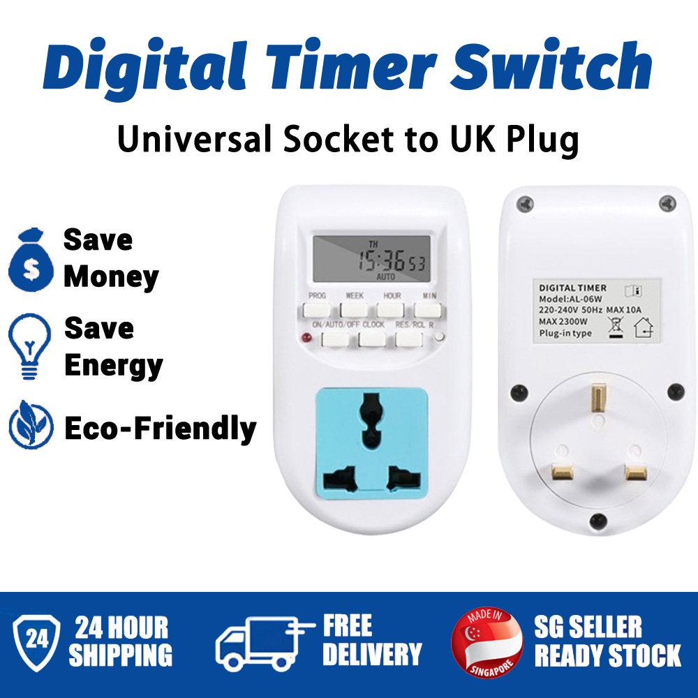 Sg [in Stock]digital Timer Plug Socket Electrical Programmable Plug In