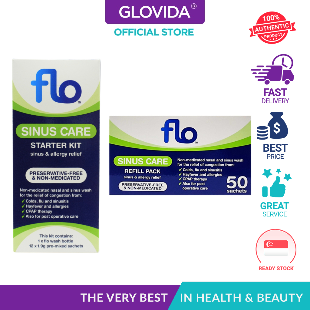 Flo Sinus Care Nasal Rinse Starter Kit 12's / Refill Pack 50's ...