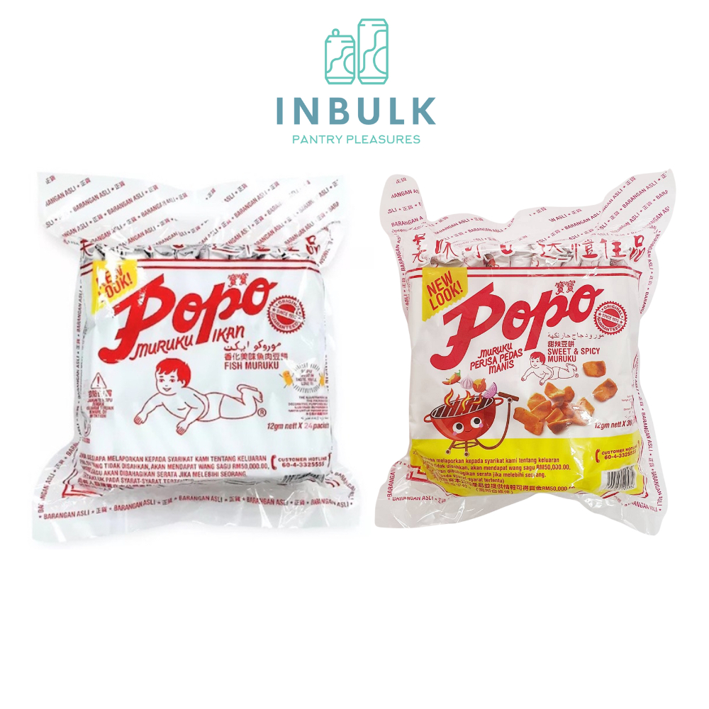 Popo Muruku Fish Cracker (Original/Sweet & Spicy) (12g x 24 Packs ...