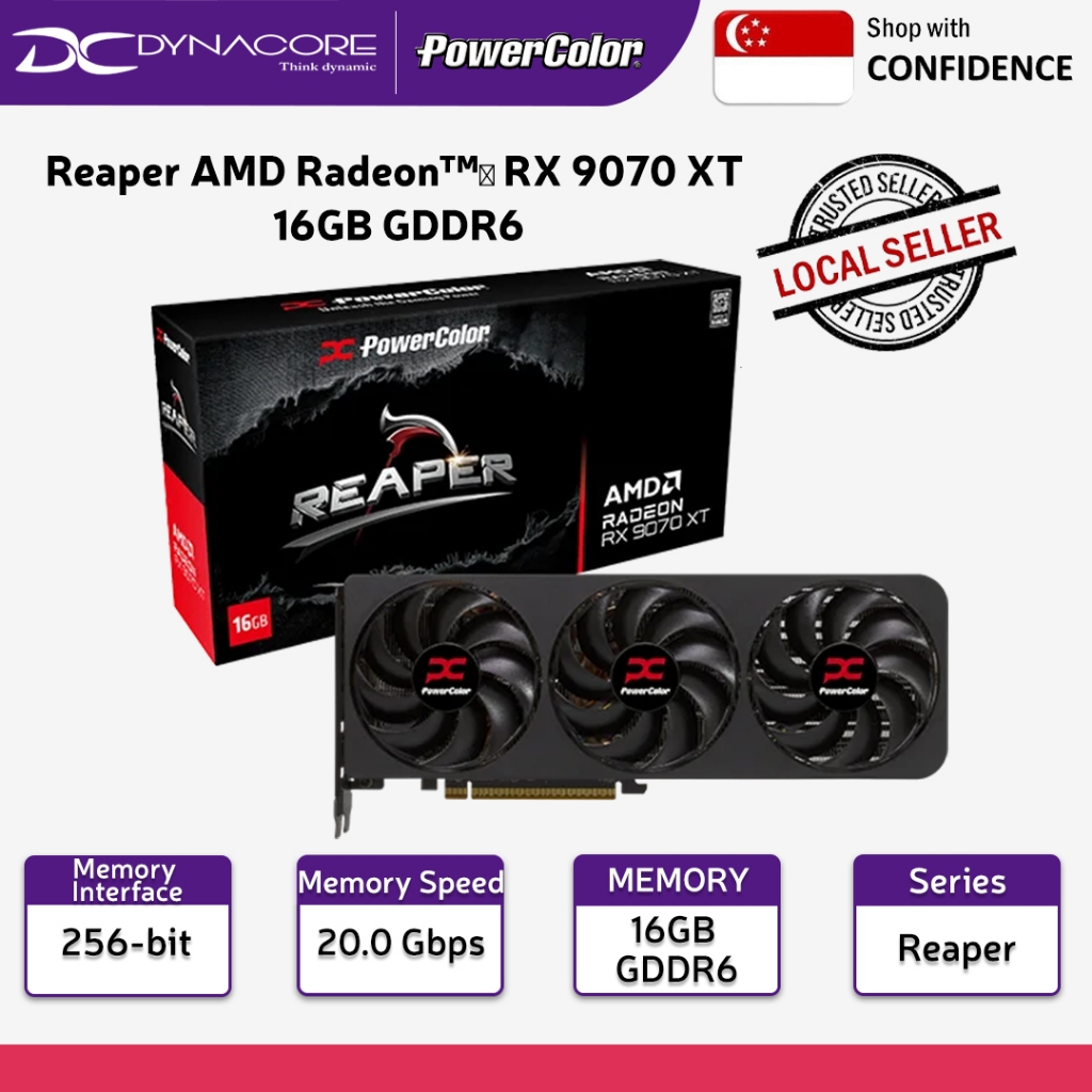 PowerColor AMD Radeon RX 9070 XT REAPER 16GB GDDR6 Graphics Card ...