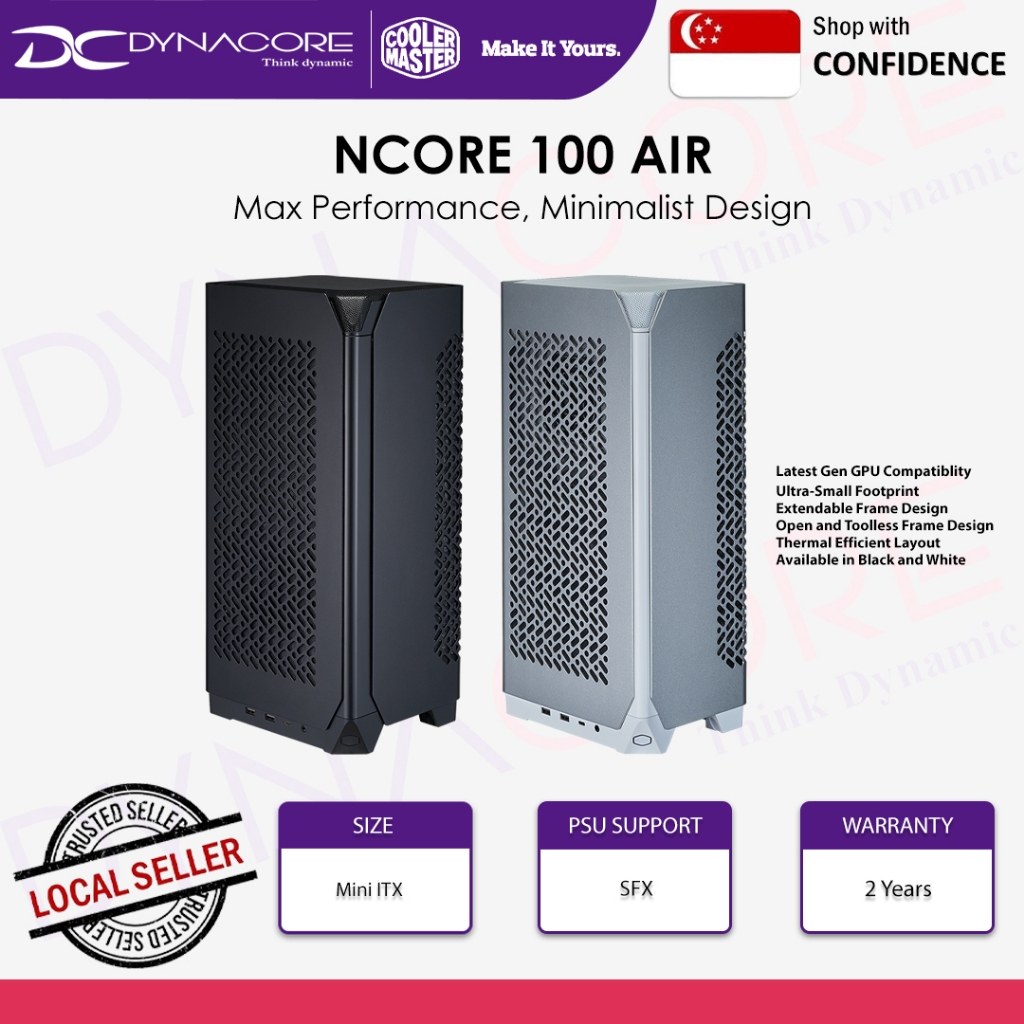 COOLER MASTER NCORE 100 AIR ITX CASE - BLACK / WHITE | Shopee Singapore