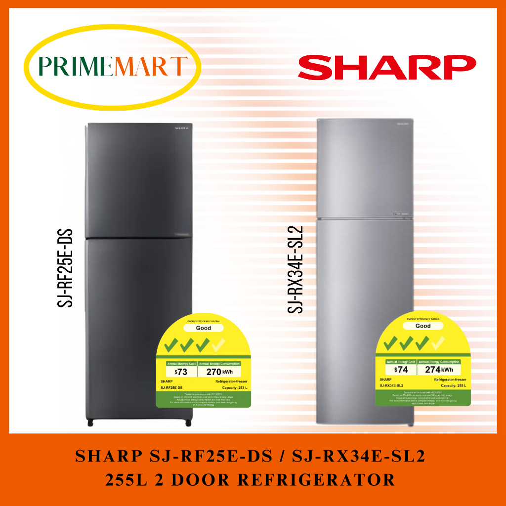 SHARP 225L: SJ-RX30E / SJ-RF22E - 255L: SJ-RX34E / SJ-RF25E S-POPEYE REFRIGERATOR | Shopee Singapore