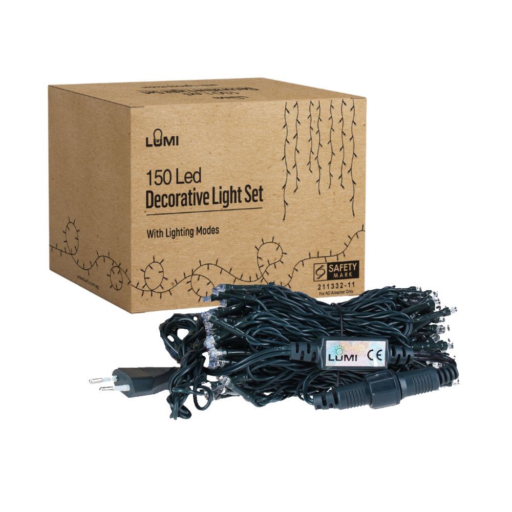 150 & 200 LED Decorative Christmas Fairy Light Set, with 8 Pattern ...