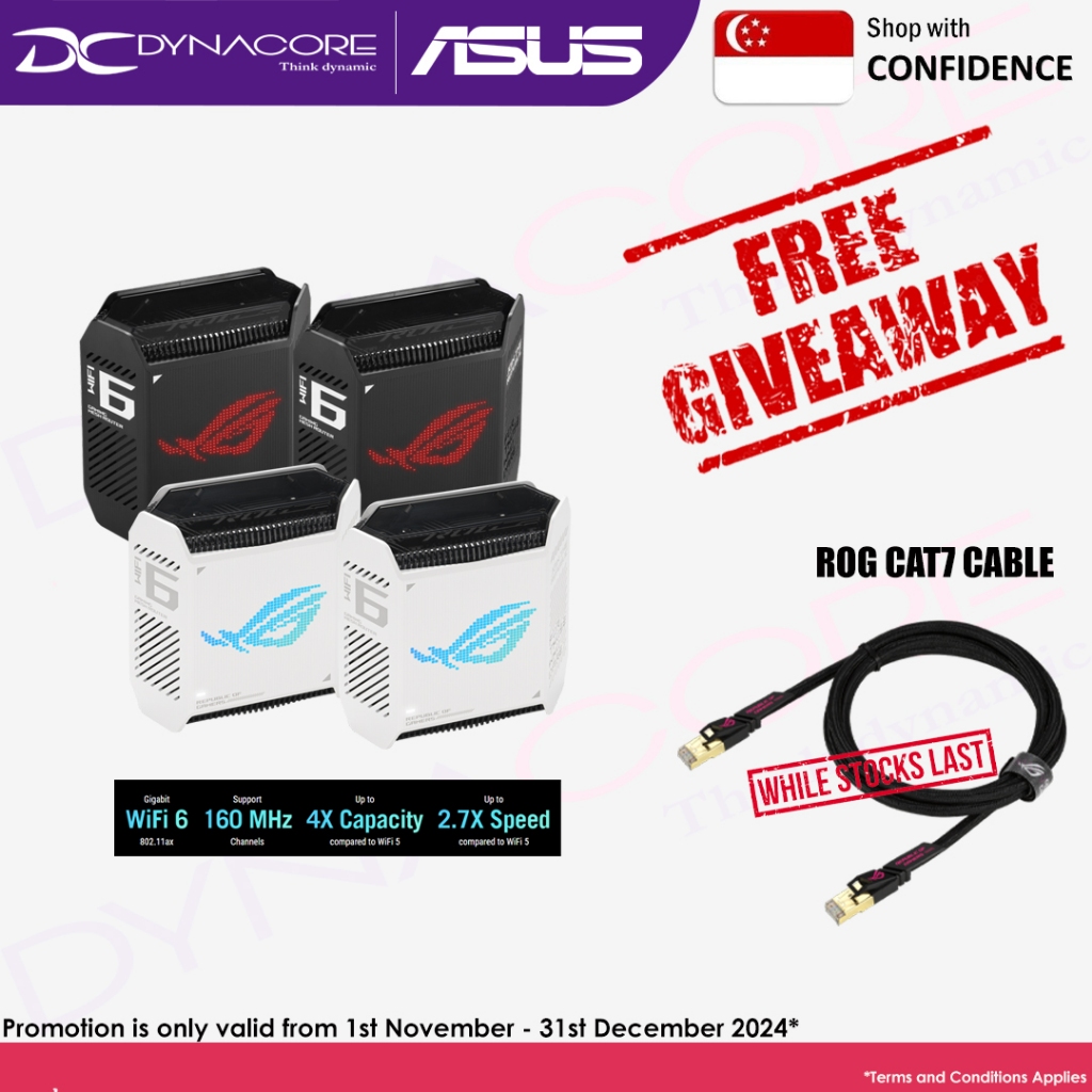 ASUS ROG Rapture GT6 AX10000 2-Pack Tri-Band WiFi 6 Gaming Mesh WiFi ...
