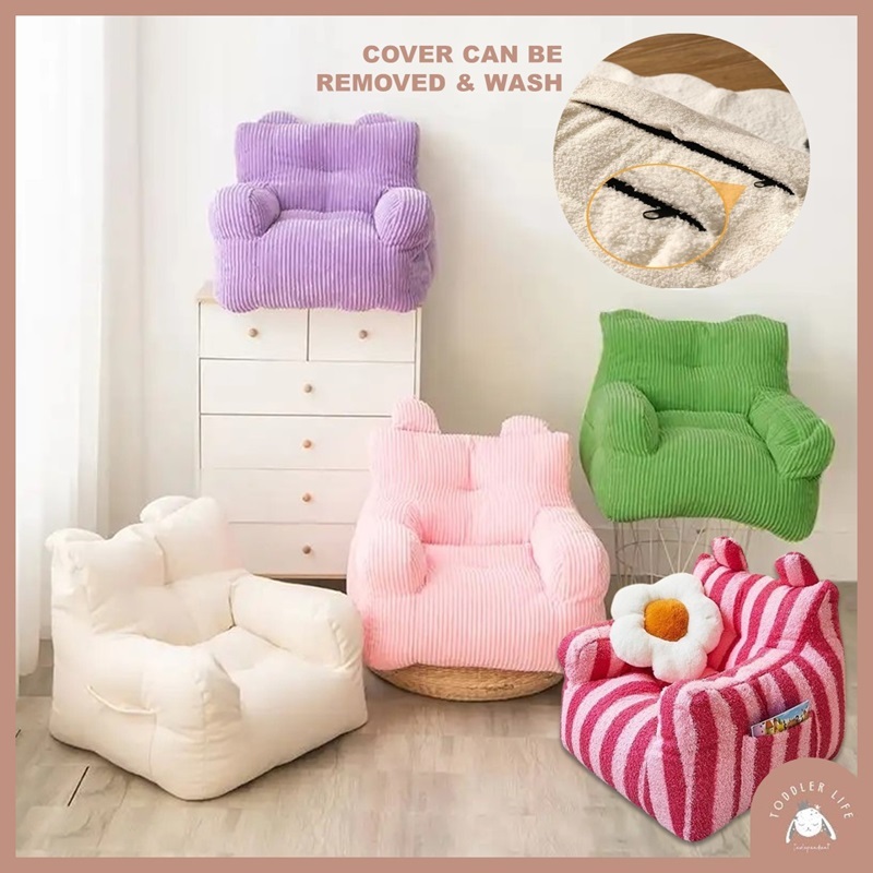 [SG SELLER] Lazy Sofa Kids Soft Couch Storage Pockets Design Home Deco ...