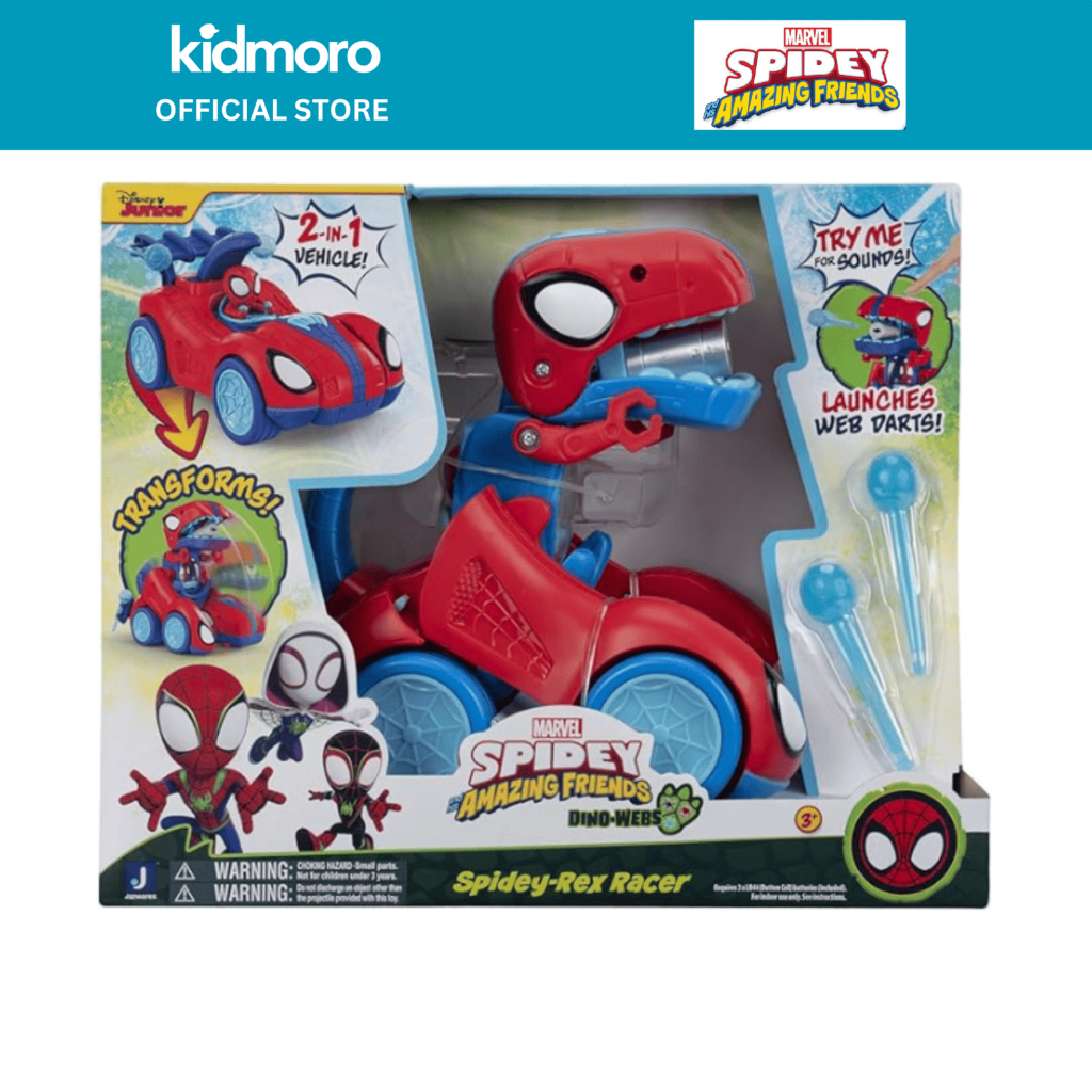 Marvel Spidey and His Amazing Friends Spidey-Rex Racer 8-Inch Vehicle ...