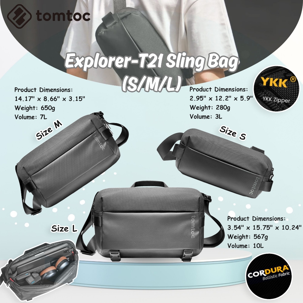 Tomtoc Explorer-T21 Sling Bag | Chest Bag | Crossbody Bag | Shopee ...