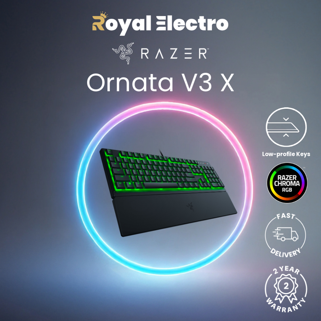 Razer Ornata V3 X - Low-profile Membrane RGB Keyboard 雷蛇全尺寸键盘 | Shopee ...