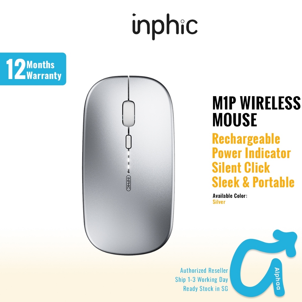 INPHIC M1P Wireless Rechargeable Mouse – Silent Clicks, Adjustable DPI ...
