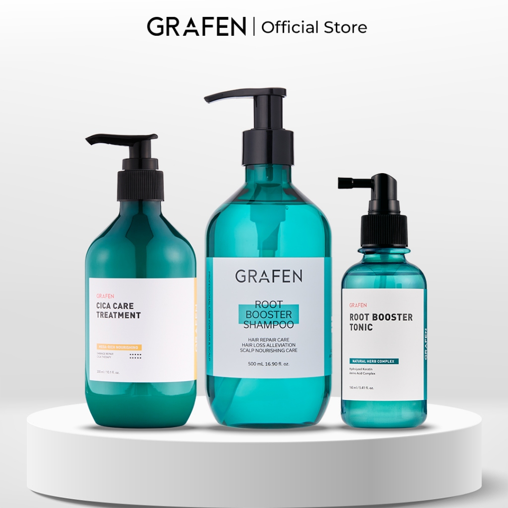 [GRAFEN] Root Booster Shampoo 500ml + Root Booster Tonic 160ml + Cica ...