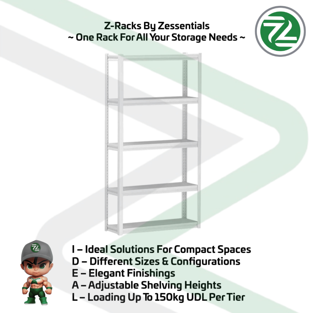Z-Racks / White 5Tier Boltless Metal Storage Racks / Modern Concealed ...