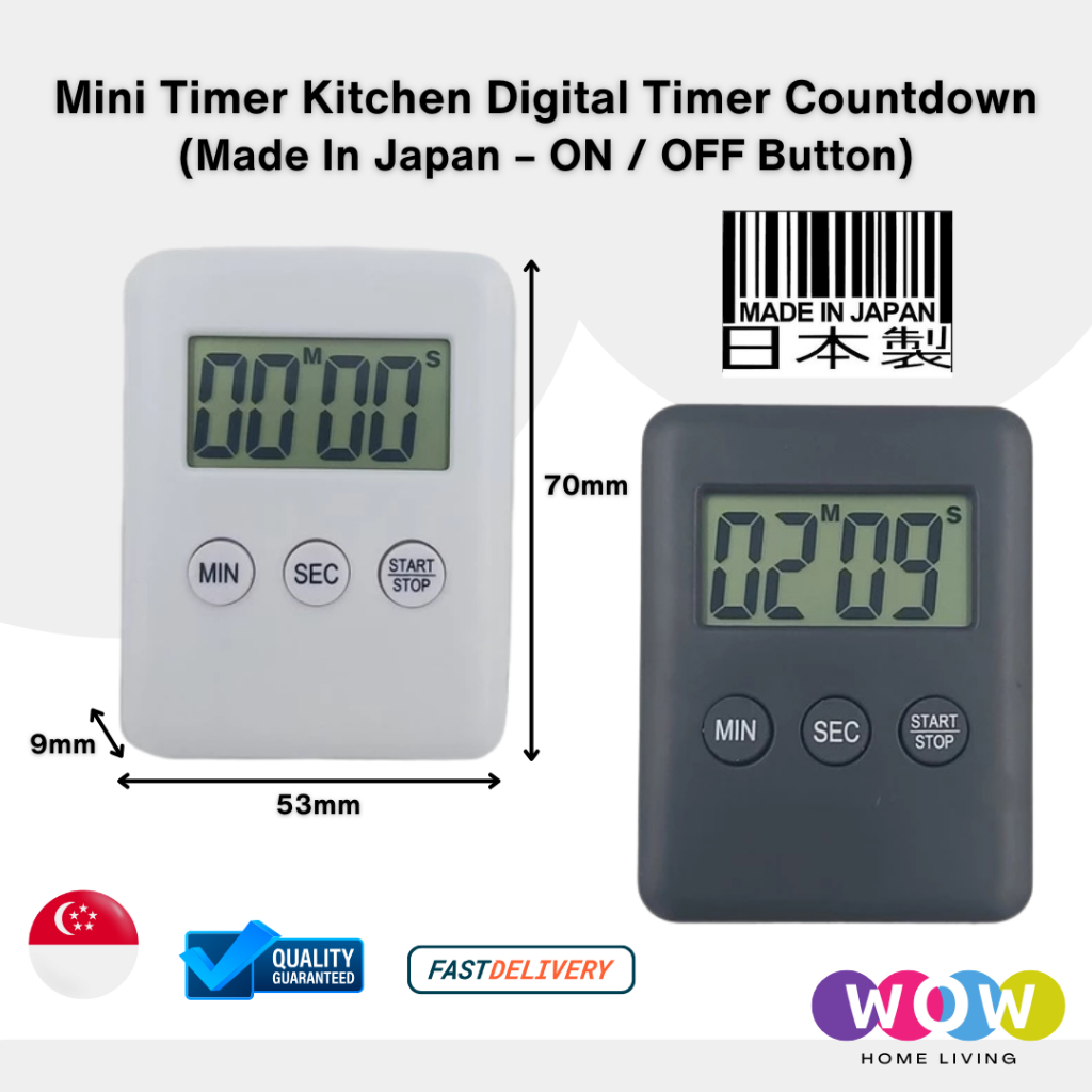 Mini Timer Kitchen Digital Timer Countdown Made In Japan On / Off ...