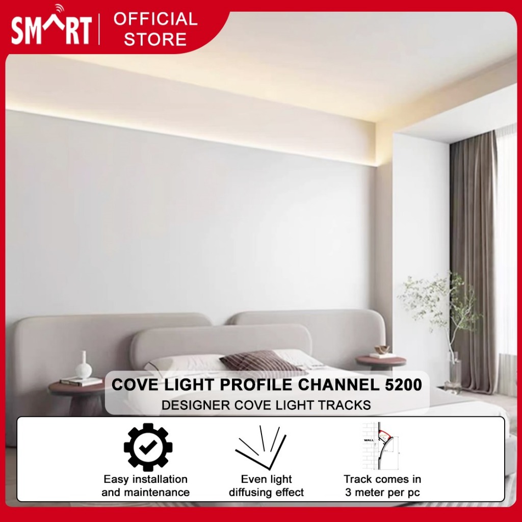 Cove Light Profile Channel Seamless Design | LED Strip | Smart Control ...