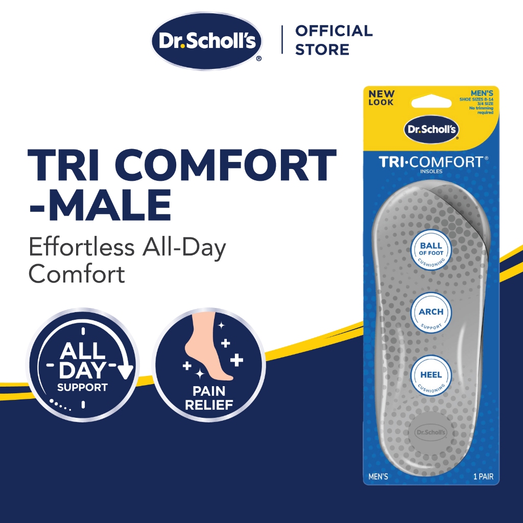 Dr.Scholl Tri-Comfort Insoles Men | Shopee Singapore
