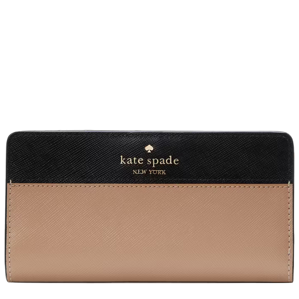Kate Spade Madison Colorblock Large Slim Bifold Wallet in Toasted ...