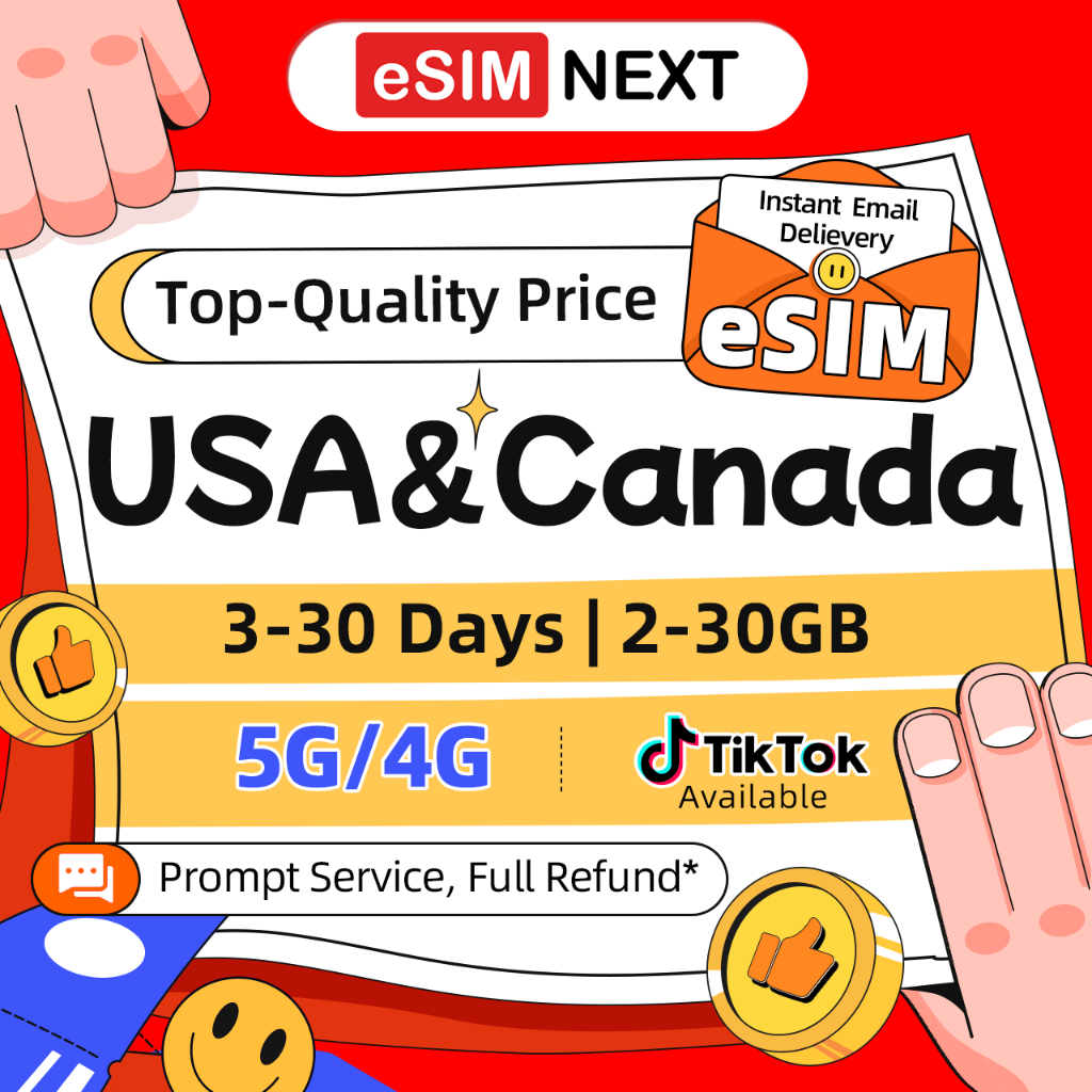 USA & Canada eSIM 5G 3-30 Days Unlimited Data | USA eSIM 2-30GB No Daily limits | High Speed ...