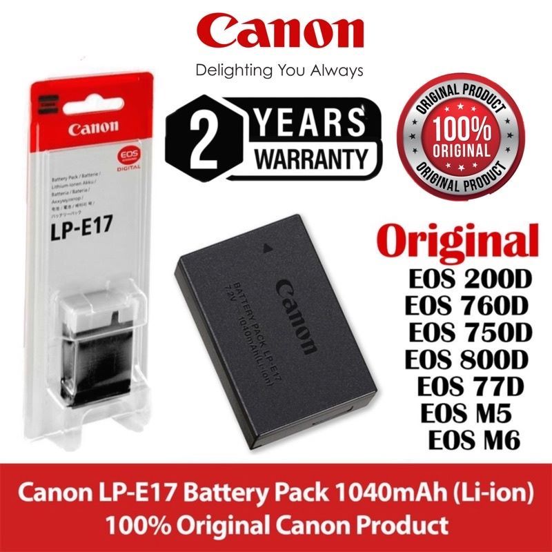 Canon LP-E17 Battery original for canon 200D 200D mark II 800D 850D ...