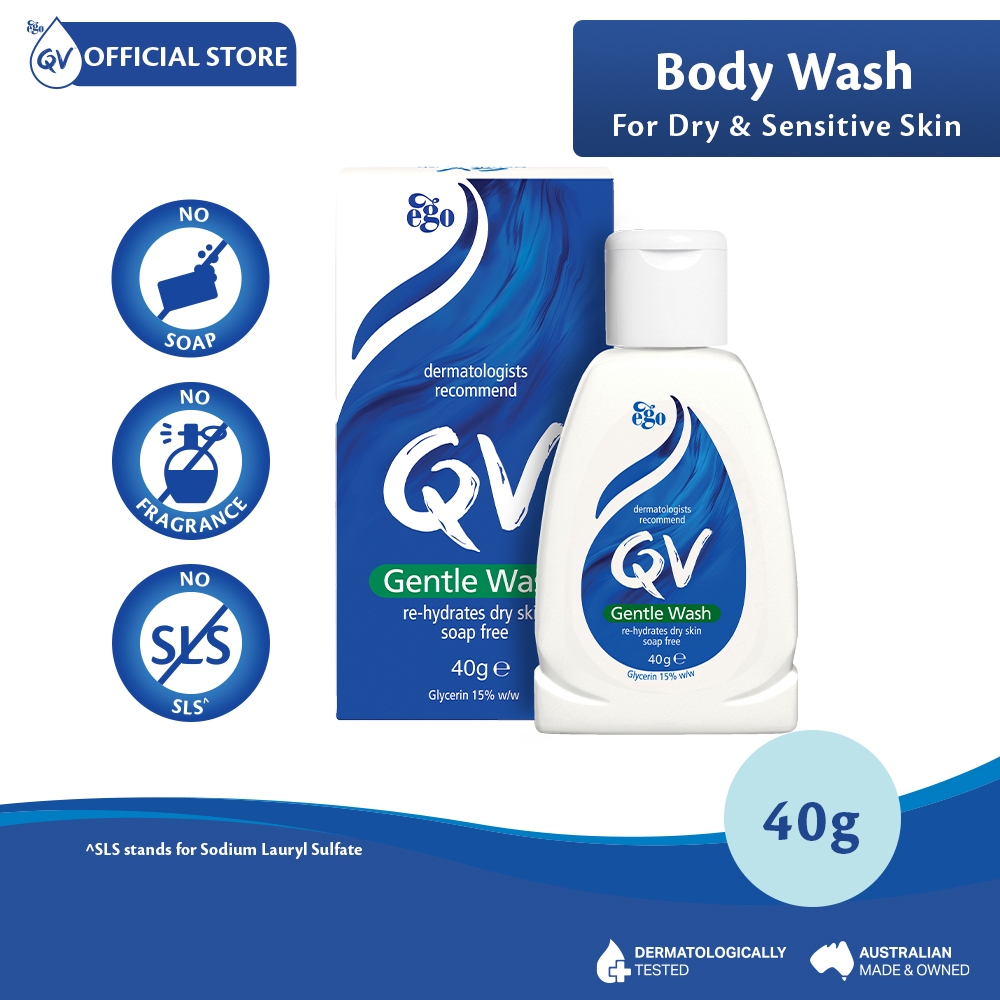 QV Gentle Wash 40g | Long-lasting Hydration with 15% Glycerin | pH ...