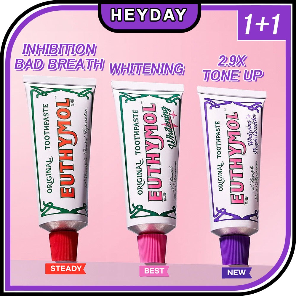 [1+1] [EUTHYMOL] Toothpaste 106g 3 Types Original Whitening Purple ...