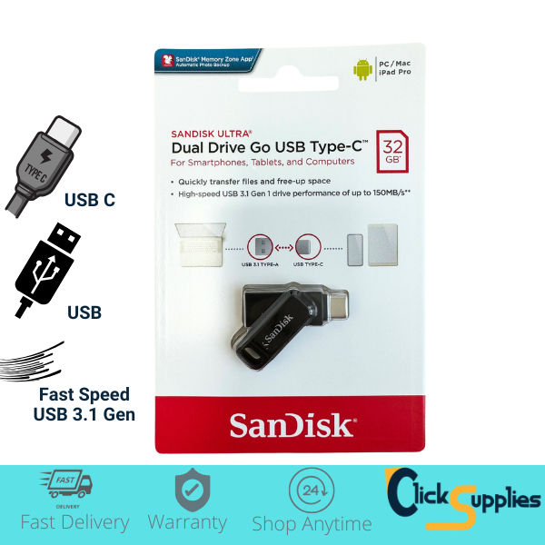SanDisk thumbdrive for phone and tablets USC C SanDisk Ultra Dual Drive ...