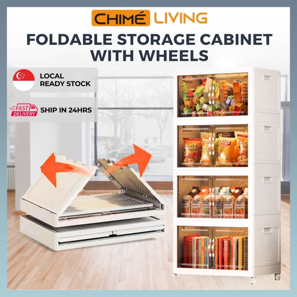 Foldable Folding Cabinet Wardrobe with Wheels | Collapsible Drawer ...
