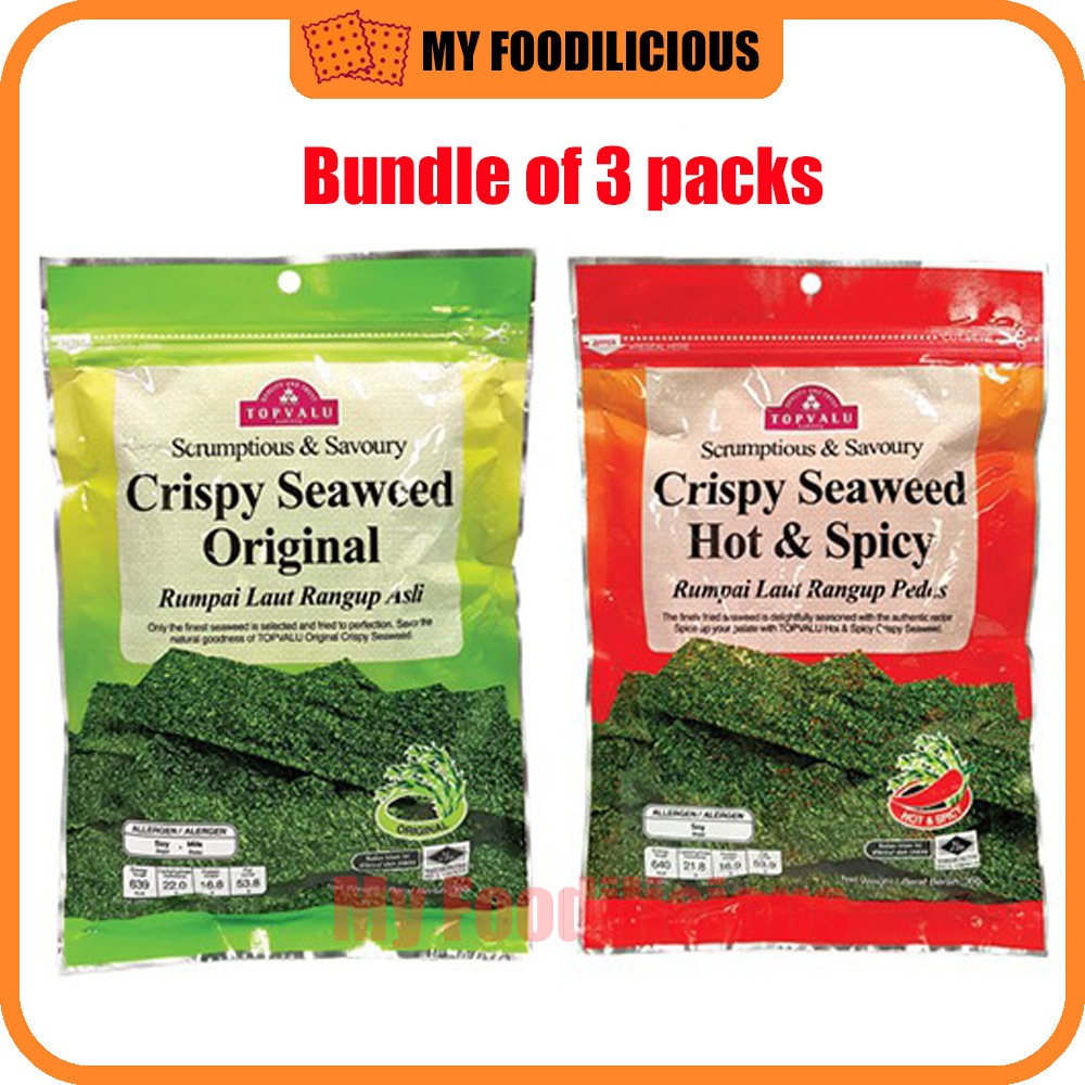 TOPVALU Crispy Seaweed (Hot and Spicy/ Original 脆皮海藻 Snack Movie Party | Shopee Singapore