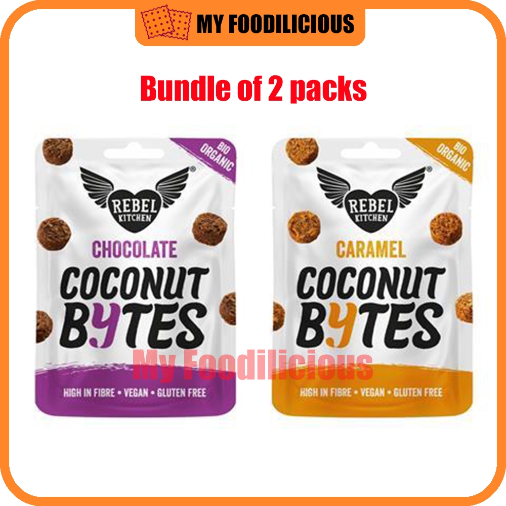 Rebel Kitchen Organic Coconut Bytes Chocolate/ Caramel 26g | Shopee ...