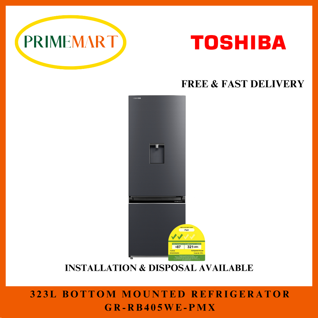TOSHIBA GR-RB405WE-PMX 323L BOTTOM MOUNTED REFRIGERATOR - 2 YEARS ...