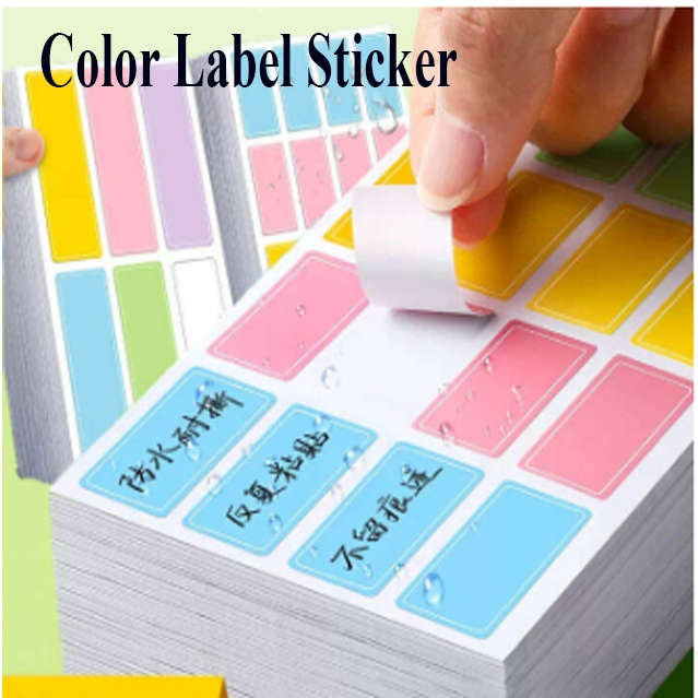 Sheets Color Label Sticker Handwritten Waterproof Self-Adhesive Name ...