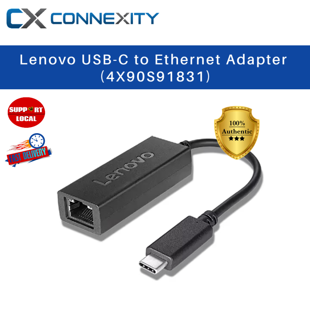 Lenovo USB C to Ethernet Adapter 4X90S91831 LenEthernet Adapter Lenovo ...
