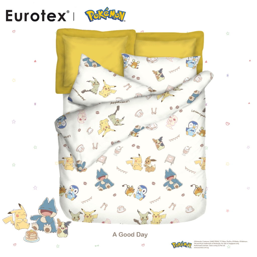 Pokemon Fitted Bedsheet Set / Summer Light Quilt, 900 Thread Count ...