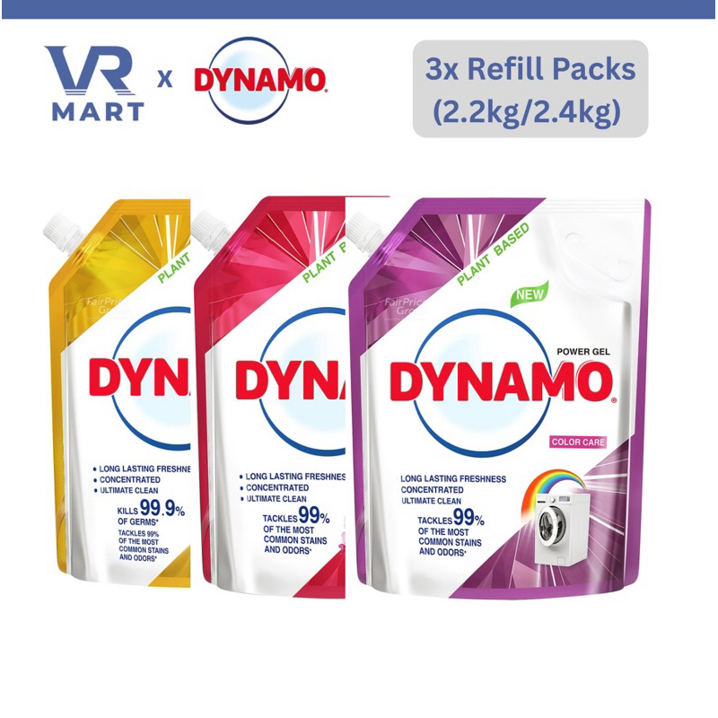 [Bundle of 3 Packs] Dynamo Plant Based Laundry Liquid Detergent (2.2kg ...