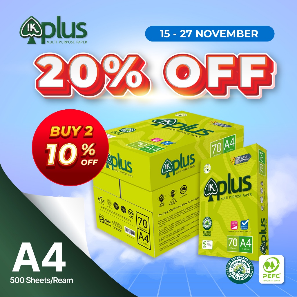 IK Plus / IK Signature / IK Eco Copier Paper 5 reams per carton A4 ...