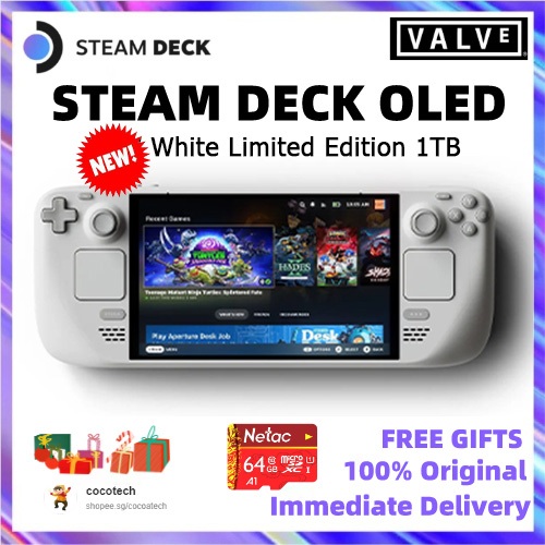 【4.15】Steam Deck OLED White Limited Edition 1TB Steamdeck Gaming ...