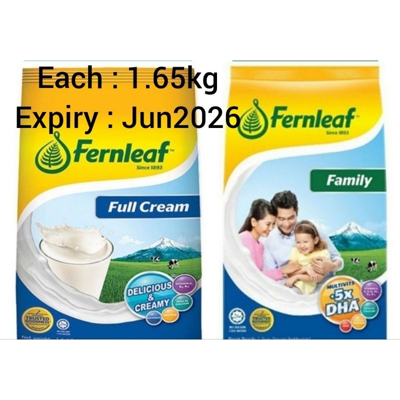 (Exp Sep2026) Fernleaf Family / Full cream Milk Powder. 1.65kg | Shopee ...