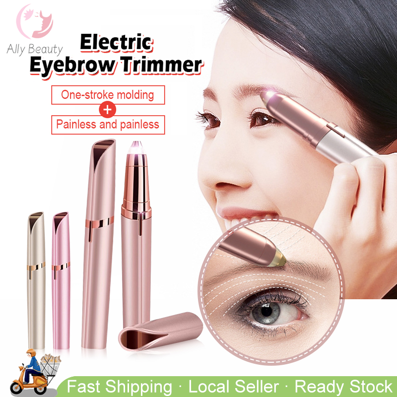 🇸🇬 Electric Eye Brow Trimmer Lipstick Shape Hair Removal Eyebrow Razor ...