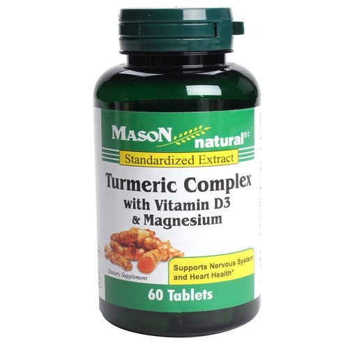 Mason Naturals Turmeric Complex with Vitamin D3 & Magnesium Tablets, 60 ...