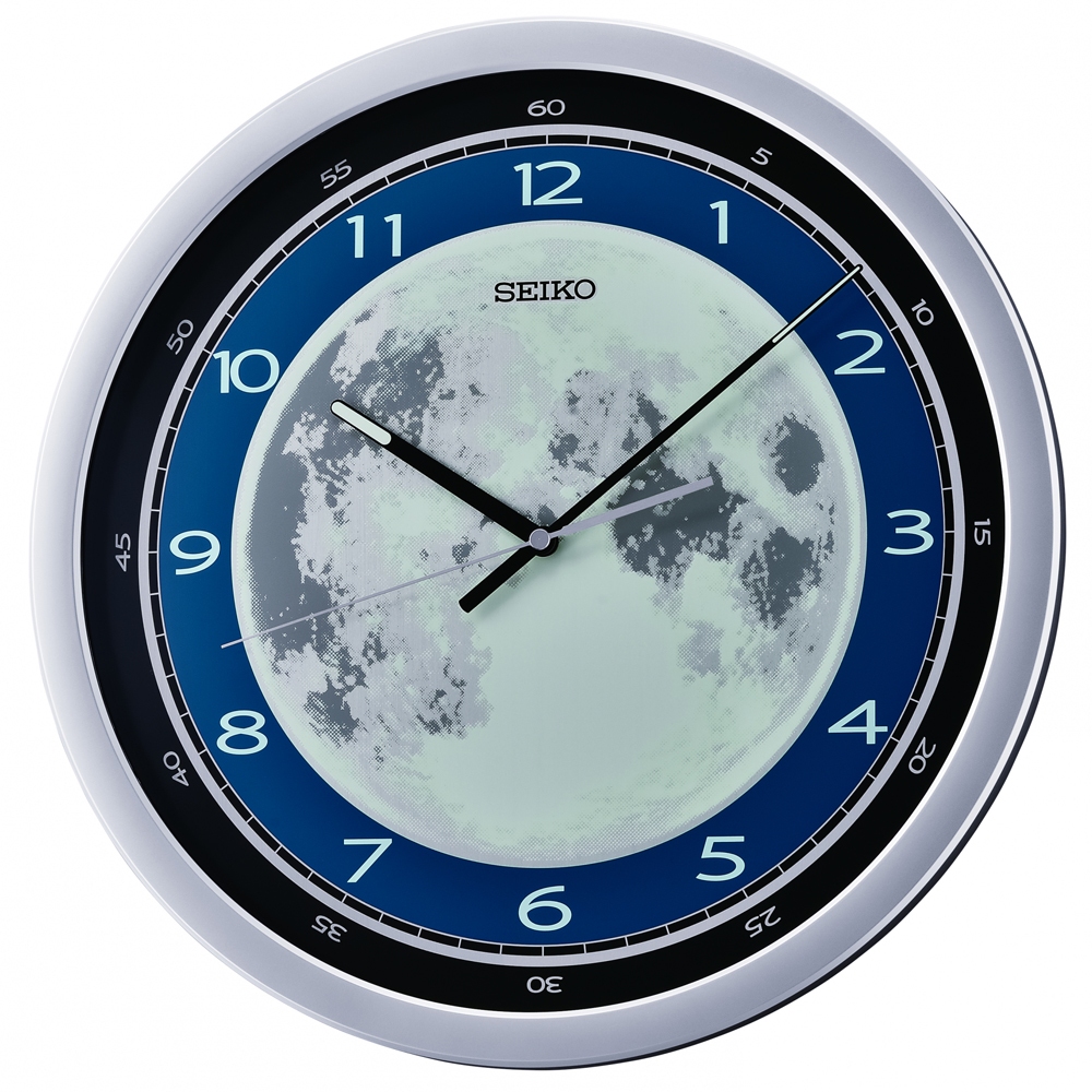 Seiko Luminous Moon Face Design Analog Wall Clock QXA831 | Shopee Singapore