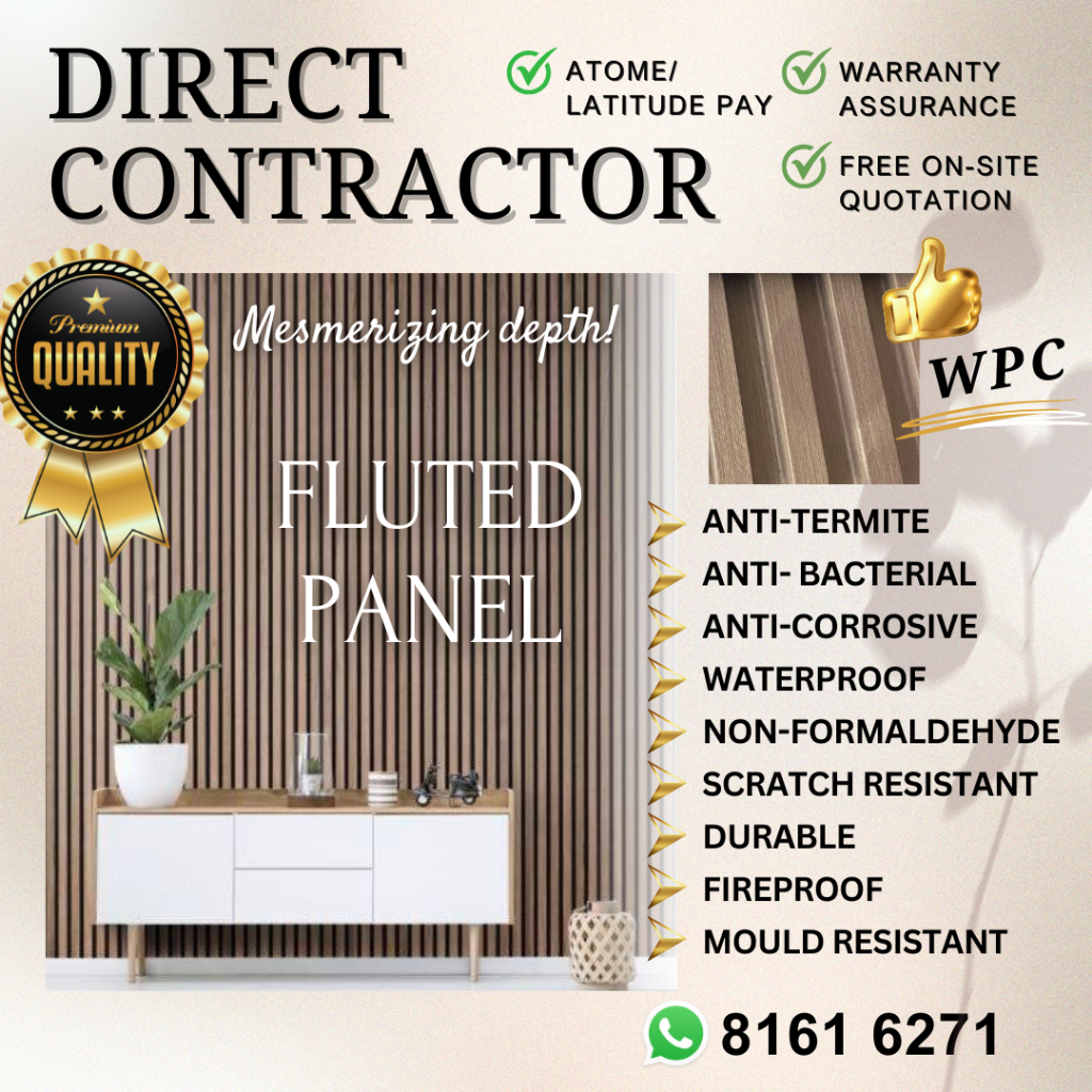 [SG Seller!] Fluted Wall Panel HWC Wood Panel Home Office Panel ...