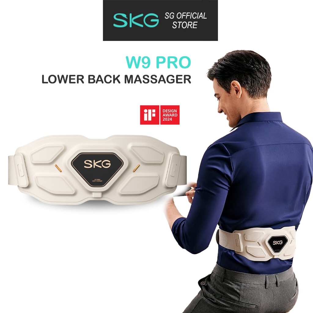 SKG W9 Pro Lower Back Massager Cordless Heat Pad Infrared Vibrating ...