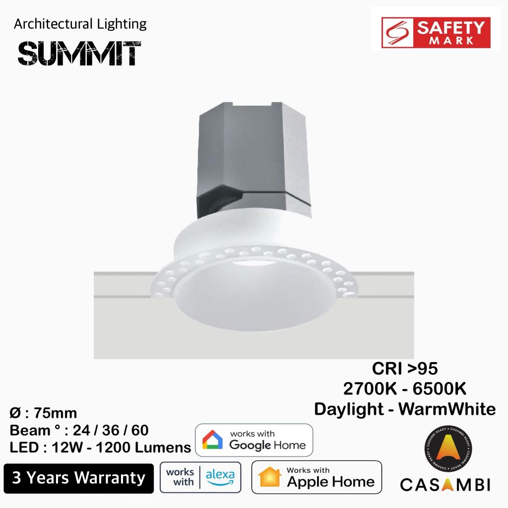 Splendour Architectural Lighting | Summit 12W Gypsum trim less LED Down ...