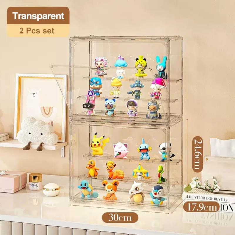 Full Clear Acrylic Popmart Display Box Transparent Storage Box ...