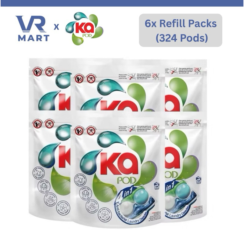 [Bundle of 6 Packs] Ka 4in1 Laundry Capsules Refill Pack (54 Pods ...