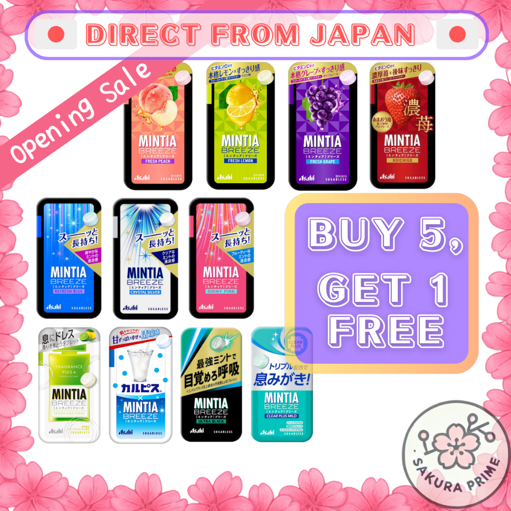 《Buy 5, Get 1 Free!!》Asahi Group Foods Mintia Breeze Mint Tablet Asahi 30 tablets 【Direct from ...